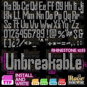Rhinestone Template Font TTF, Rhinestone Font Svg, Rhinestone Capital ...