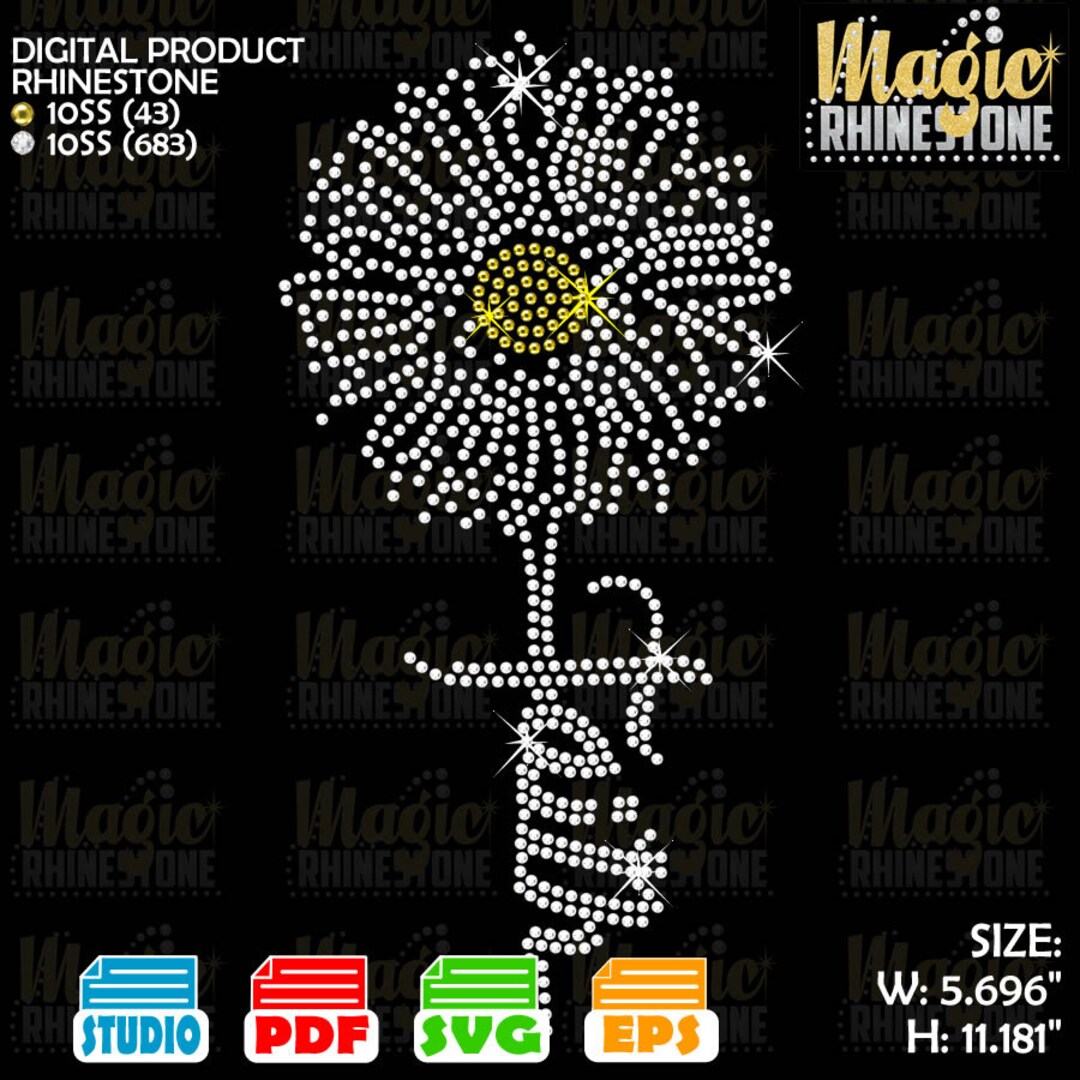 Faith Daisy Rhinestone Svg, Flower Svg, Christian Rhinestone Svg ...