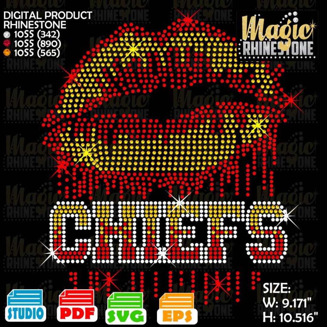 Chiefs Mouth Rhinestone, Football Rhinestone Svg, Chiefs Woman Svg ...