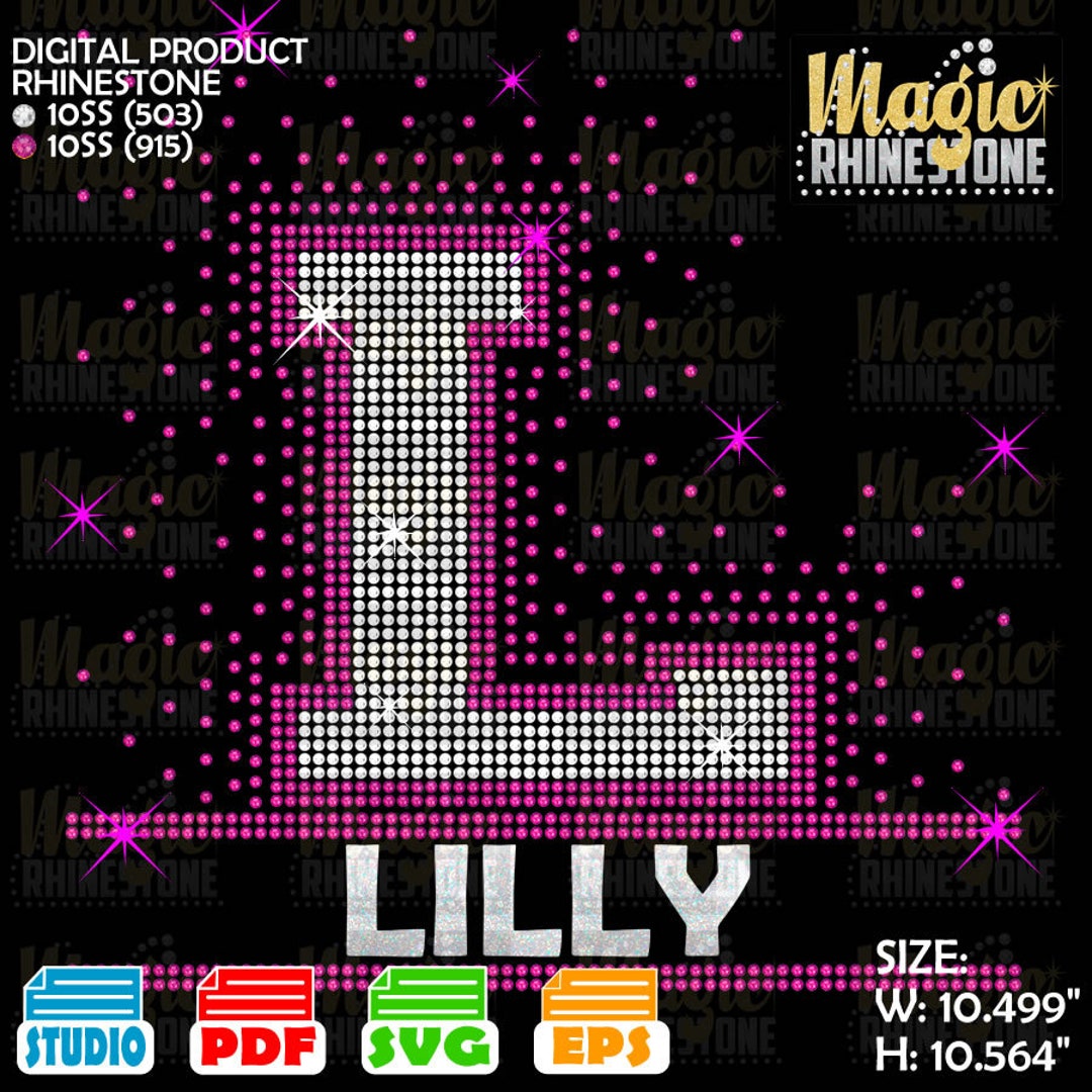 Letter L Spray Rhinestone, Frae Letter L Svg, Rhinestone University ...