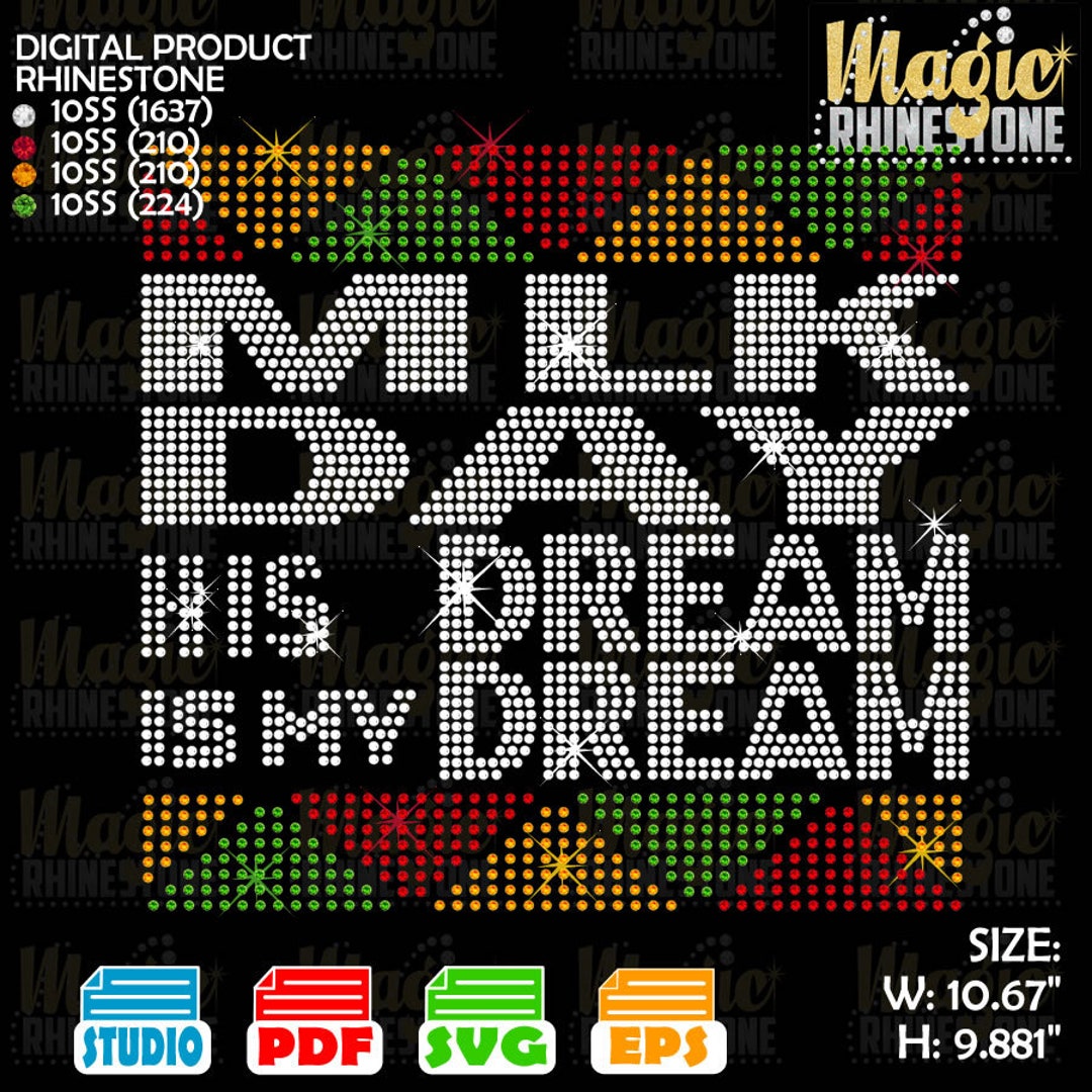 MLK Day Rhinestone Svg, I Have a Dream Svg, USA Svg, Patriot Svg, MLKD ...