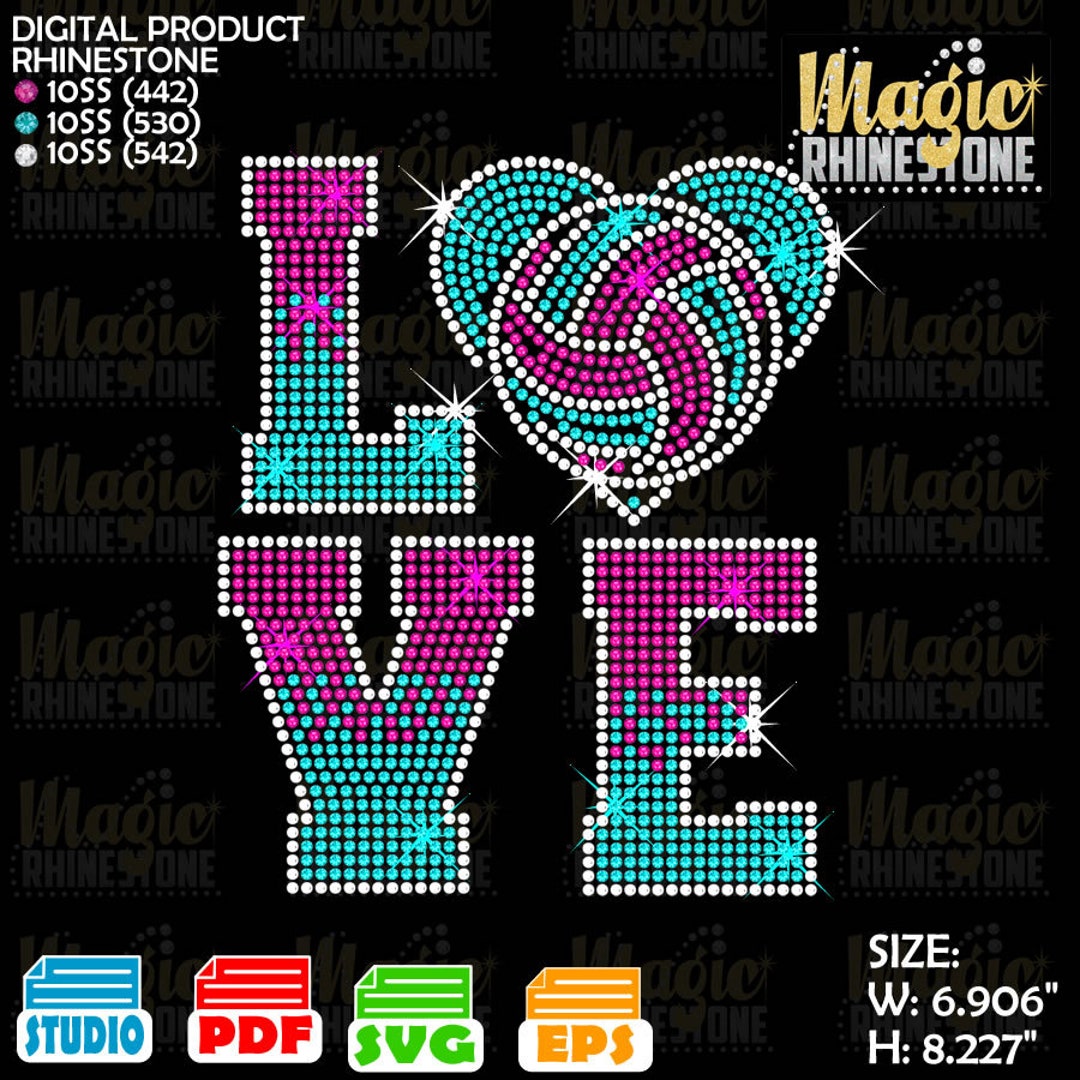 Love Volleyball Rhinestone Svg, Volleyball Girl Rhinestone Svg ...