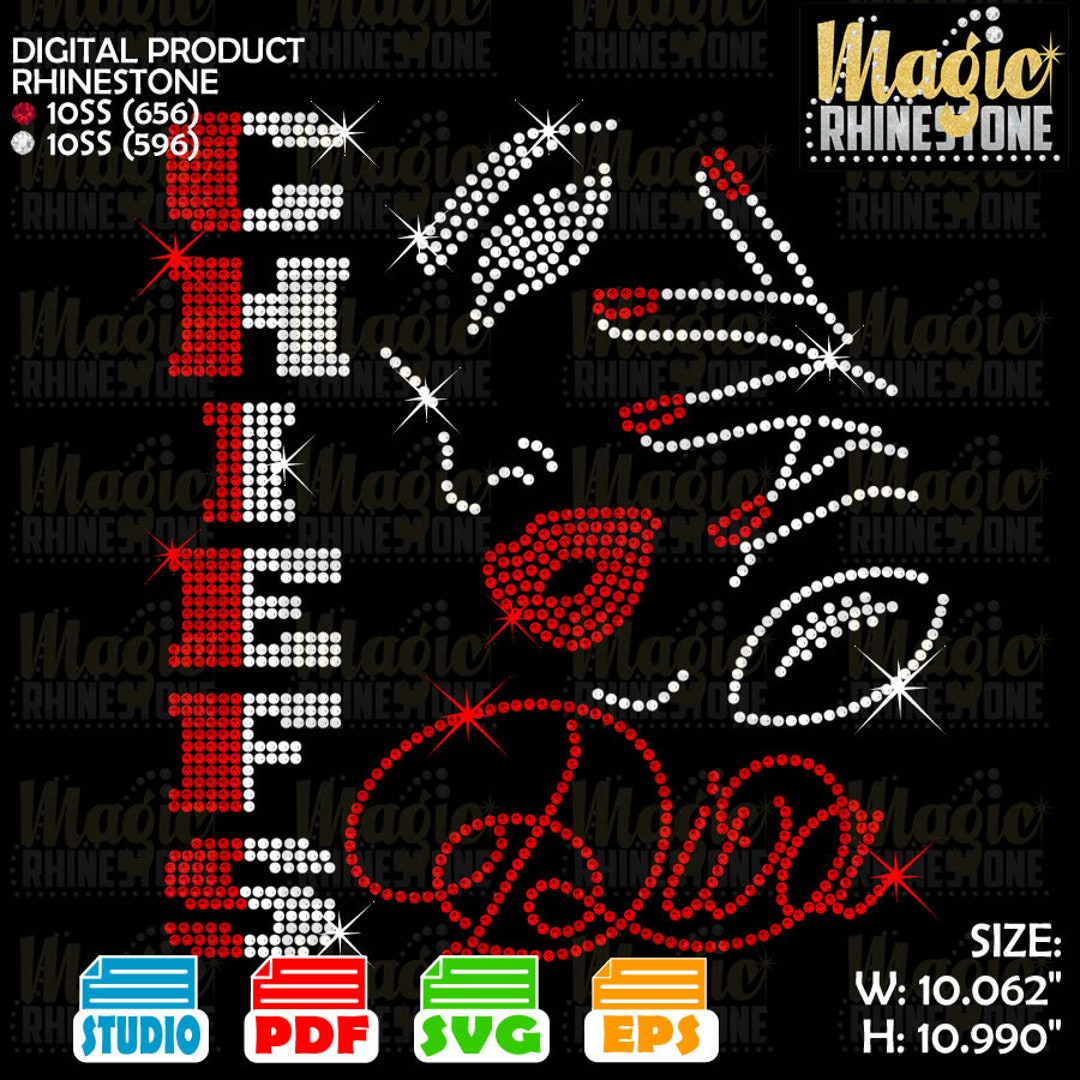 Chiefs Rhinestone, Football Rhinestone Svg, Chiefs Woman Svg, Chiefs ...