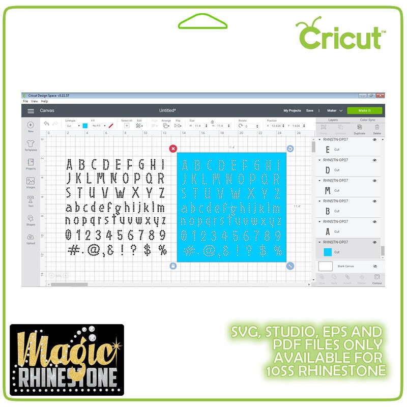 Rhinestone Template Font TTF Rhinestone Font Svg Rhinestone - Etsy