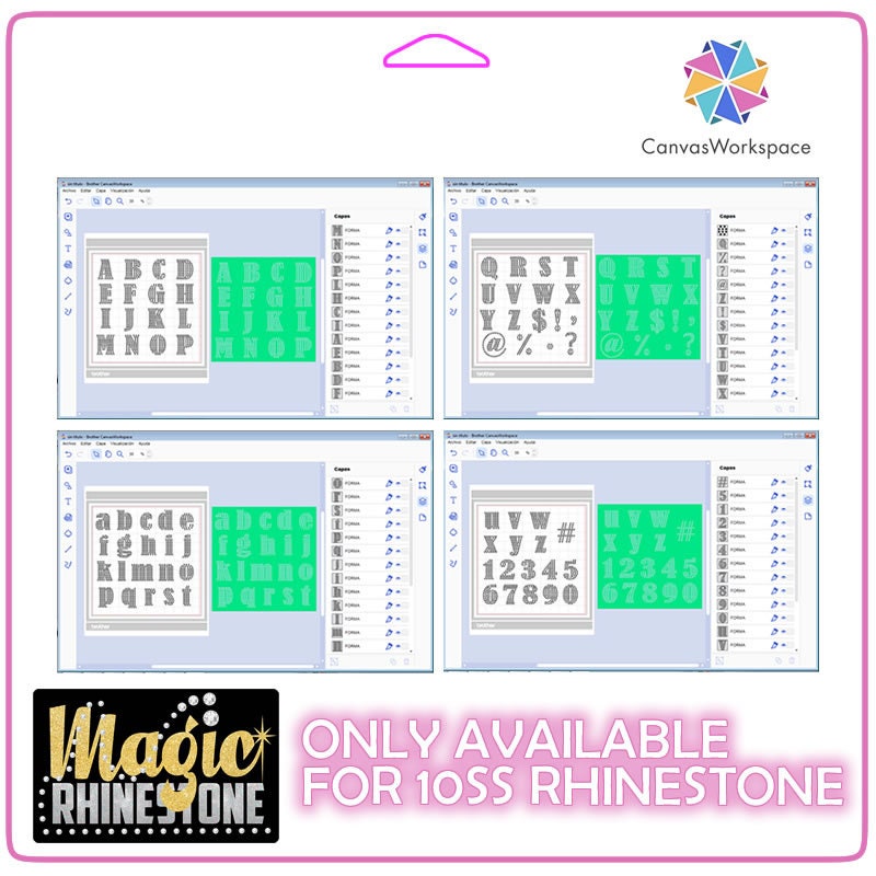 Rhinestone Template Font TTF Rhinestone Font Svg Rhinestone - Etsy