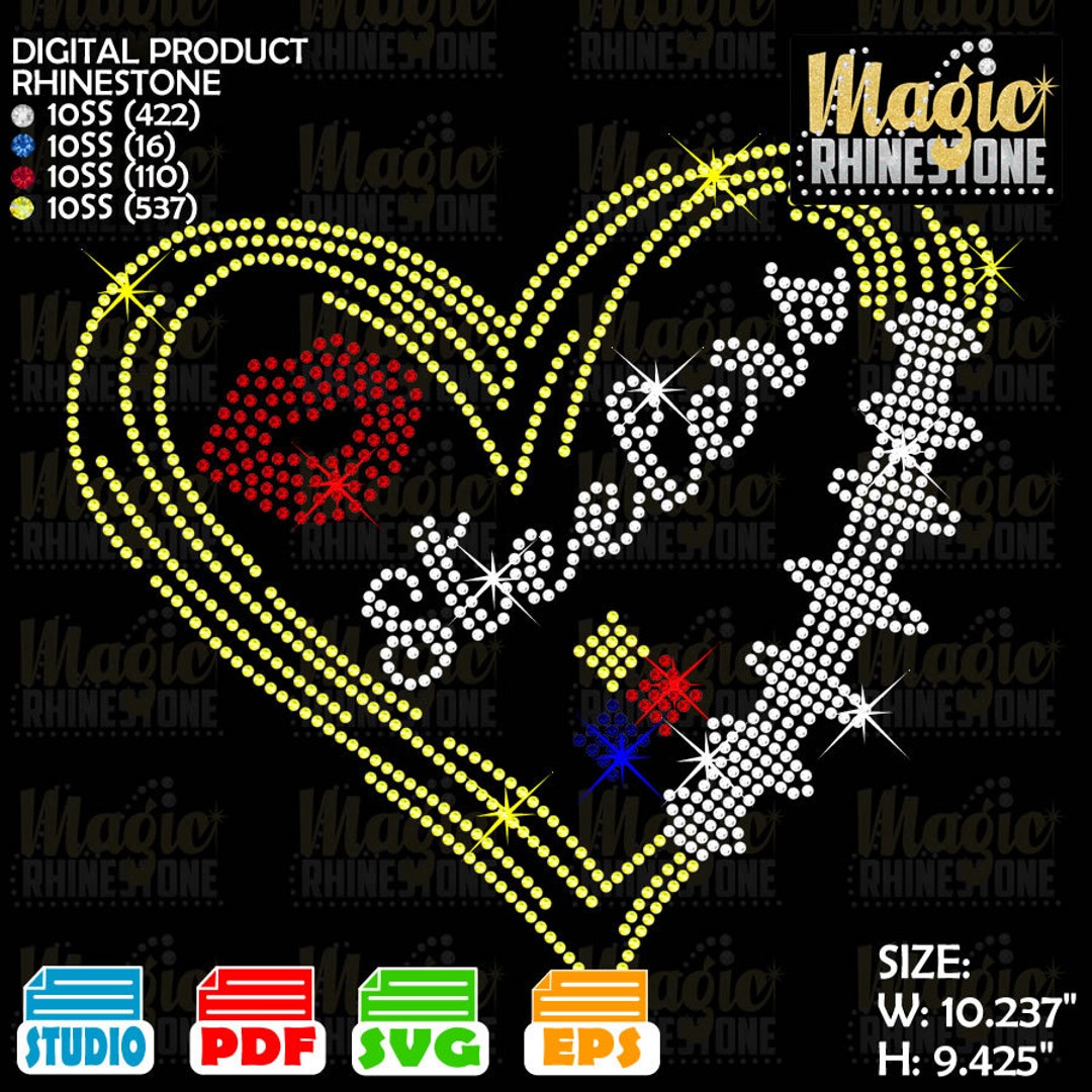 Steelers Heart Rhinestone, Football Rhinestone Svg, Steelers Kiss ...