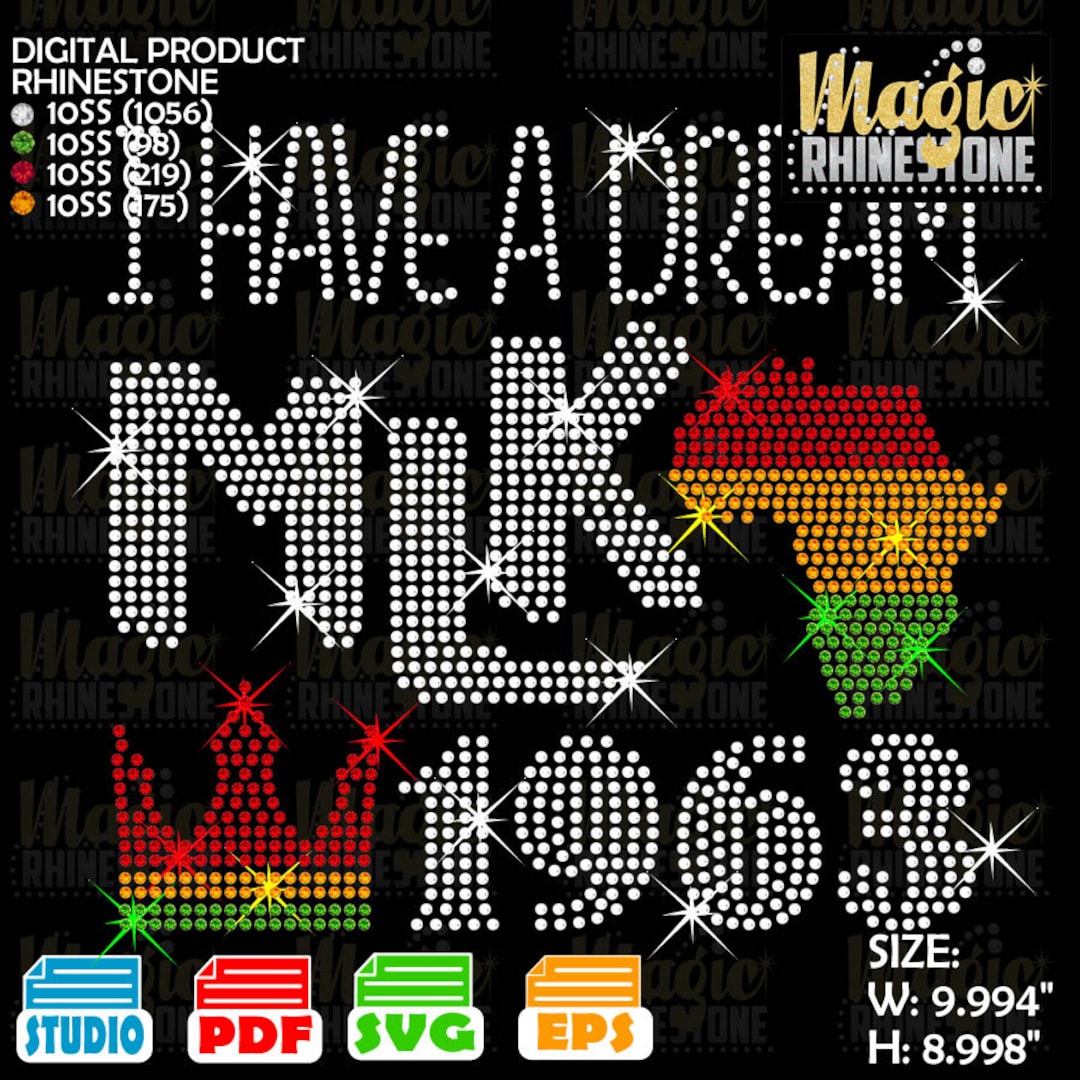 MLK Day Rhinestone Svg, I Have a Dream Svg, USA Svg, Patriot Svg, MLKD ...
