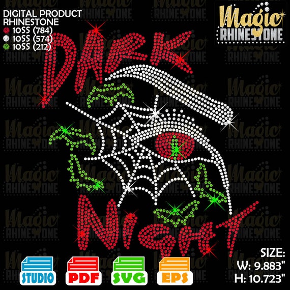 Dark Night Rhinestone Svg Halloween Svg Horror Svg Friday - Etsy