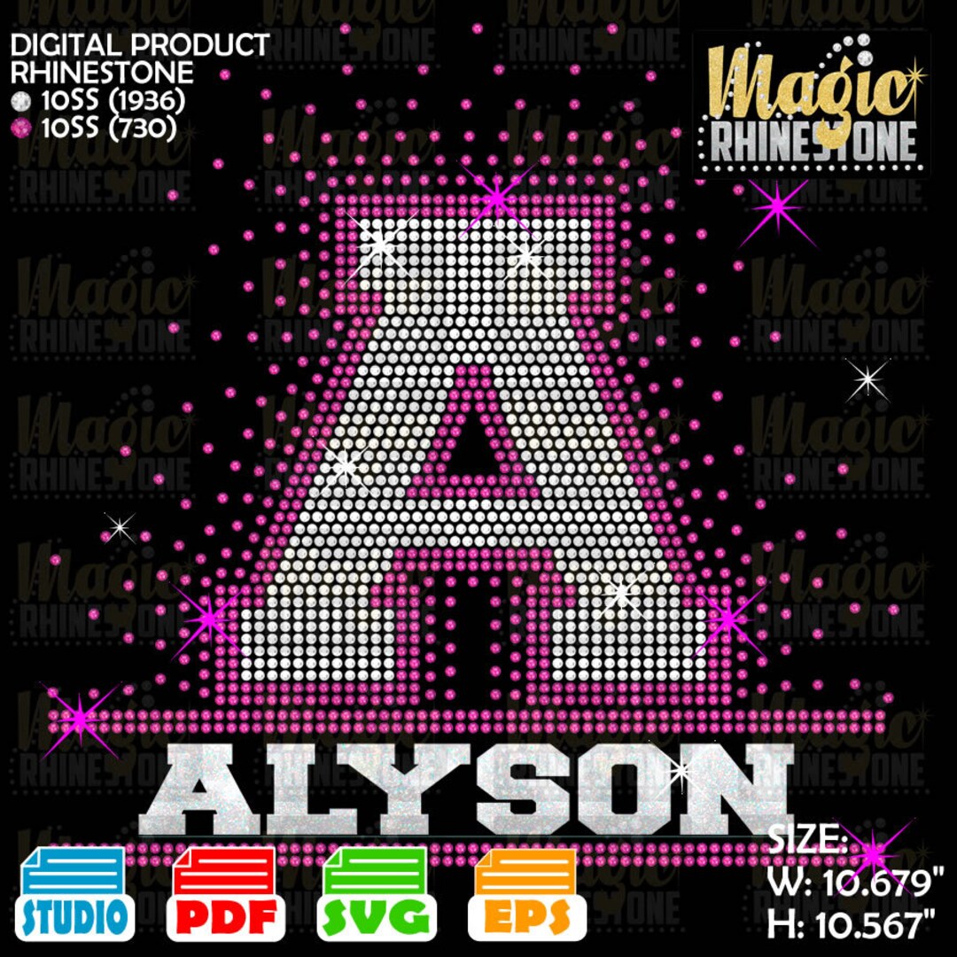 Letter A Spray Rhinestone, Frame Letter A Svg, Rhinestone University ...