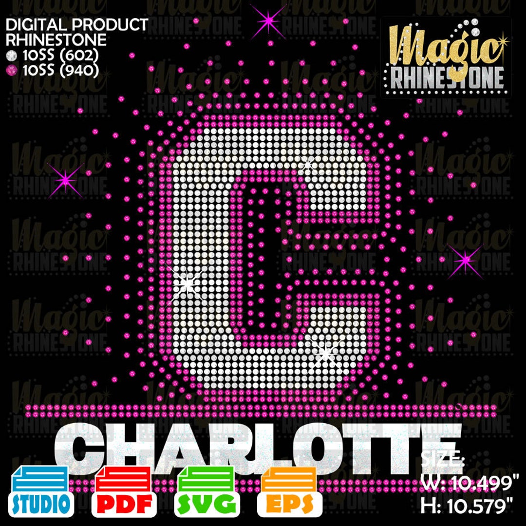 Letter C Spray Rhinestone, Frame Letter C Svg, Rhinestone University ...