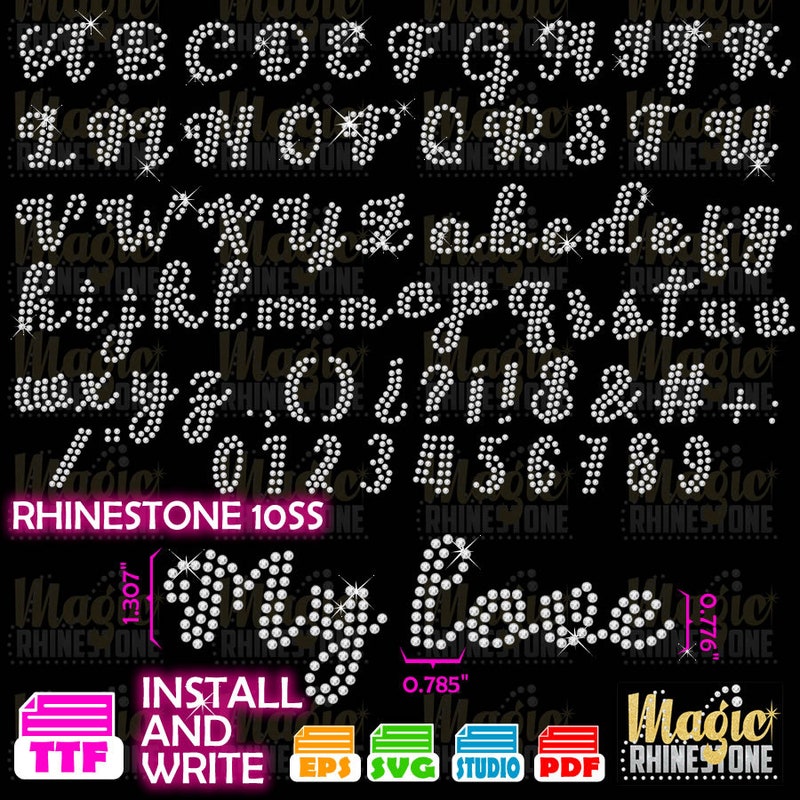 Rhinestone Font - Etsy