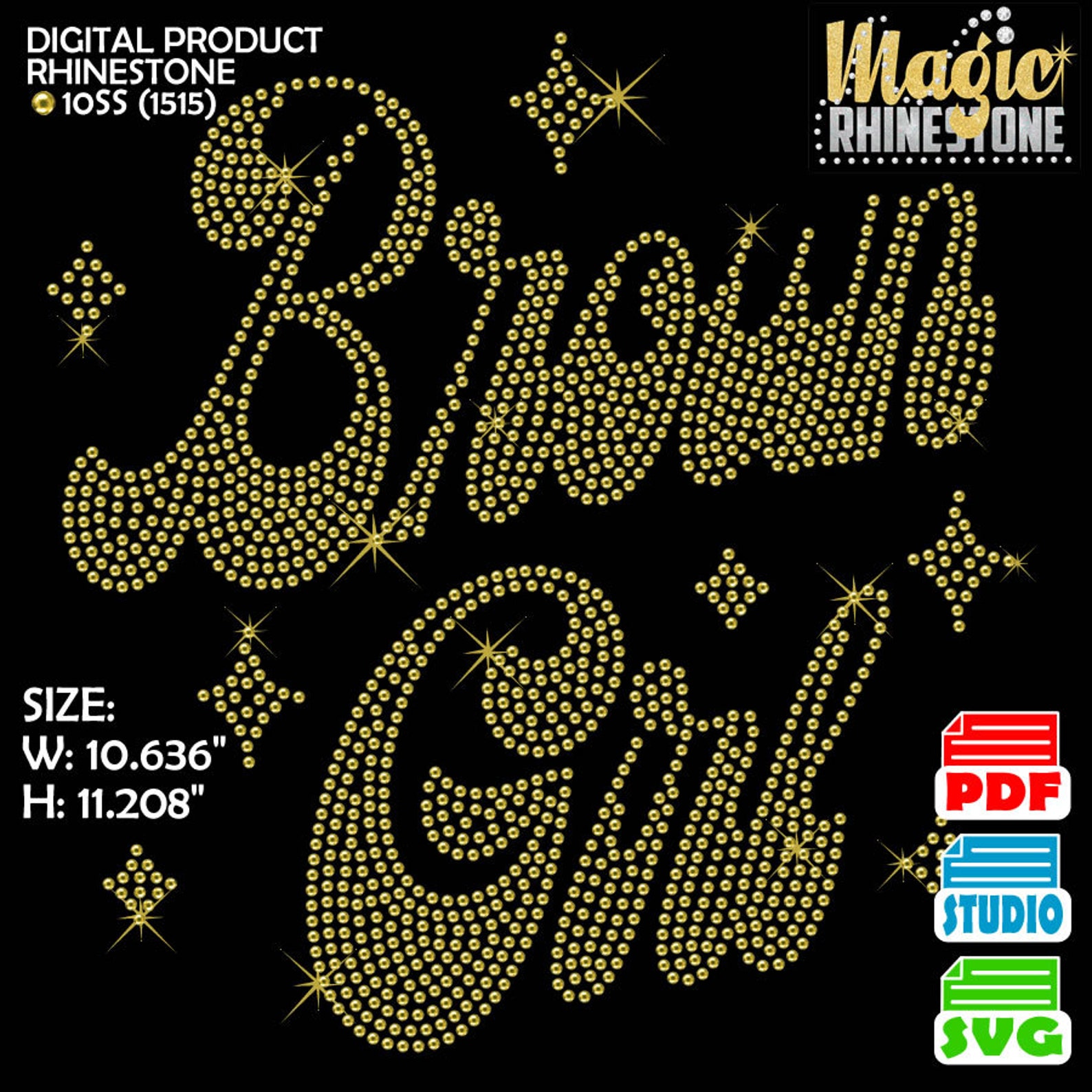 Brown Girl Svg Rhinestones Svg Girl Rhinestone Svg Black - Etsy