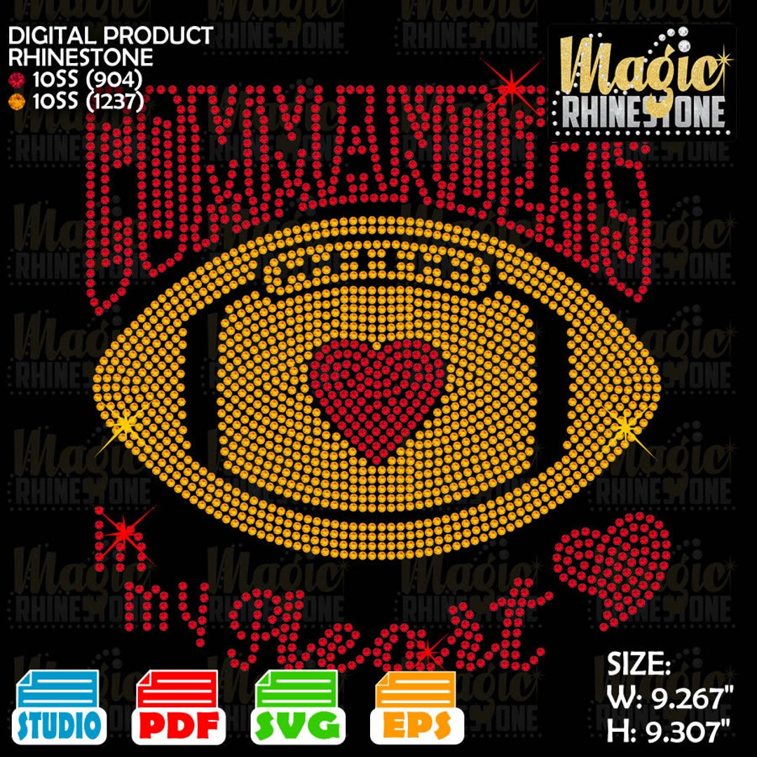 Commanders Ball Rhinestone, Football Rhinestone Svg, Commanders Hearts ...
