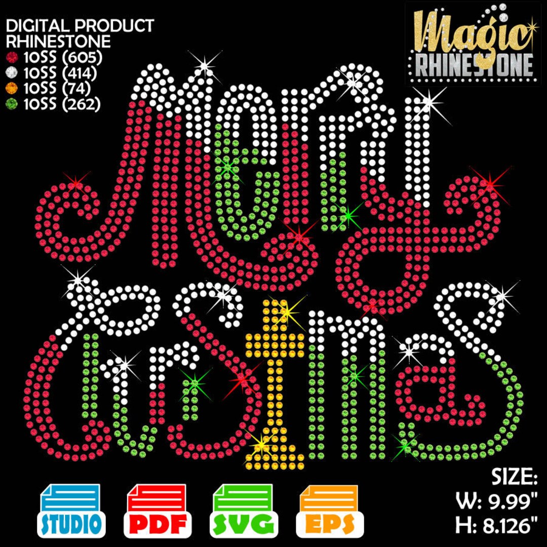 Instant Download Merry Christmas Svg, Christmas Svg, Rhinestone ...