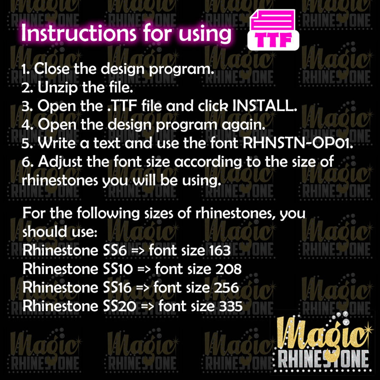 Rhinestone Template Font TTF Rhinestone Font Svg Rhinestone | Etsy