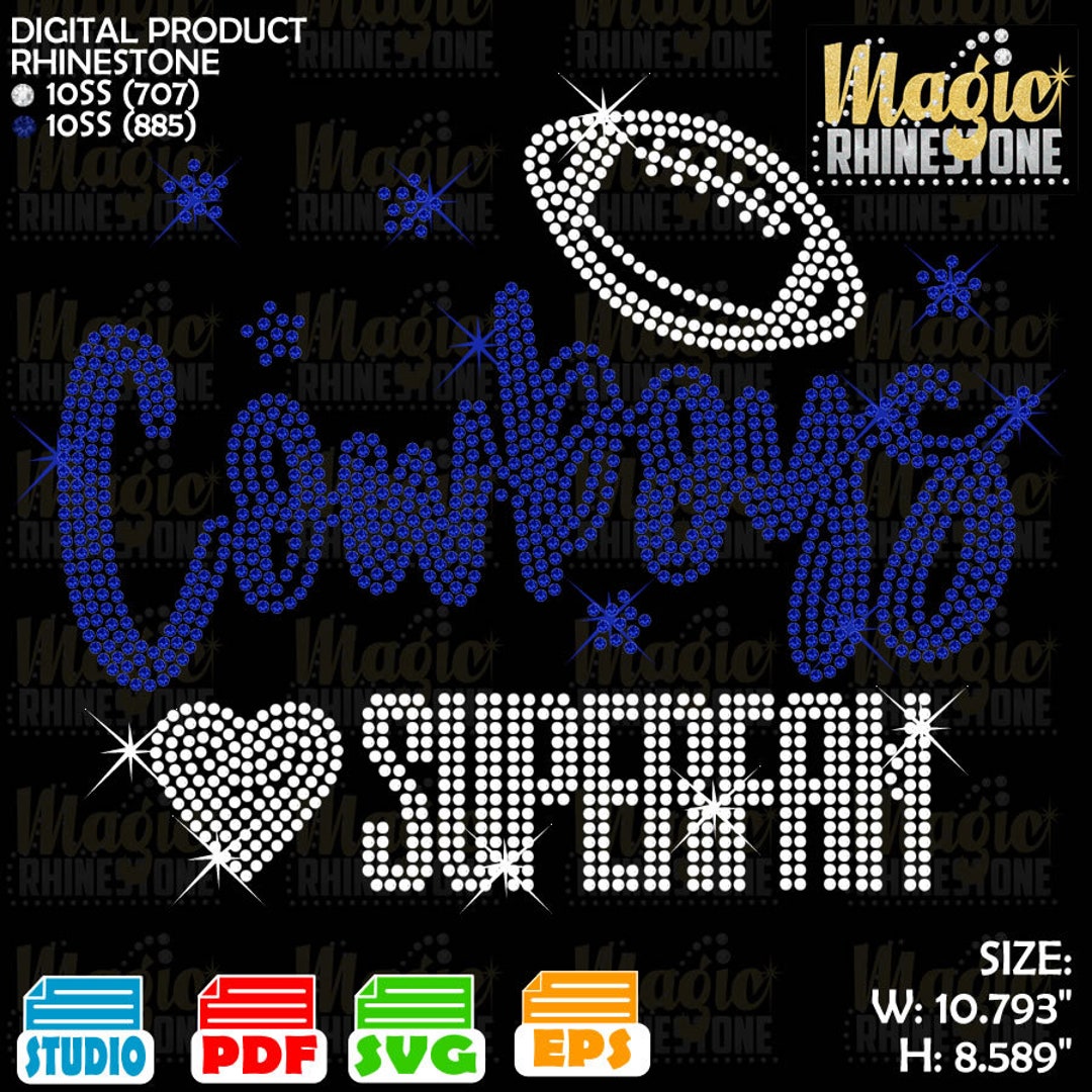 Cowboys Superfan Rhinestone, Football Rhinestone Svg, Cowboys Heart Svg ...