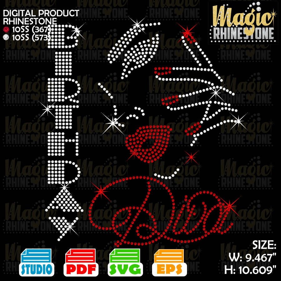 Birthday Diva svg birthday rhinestone svg face rhinestone | Etsy
