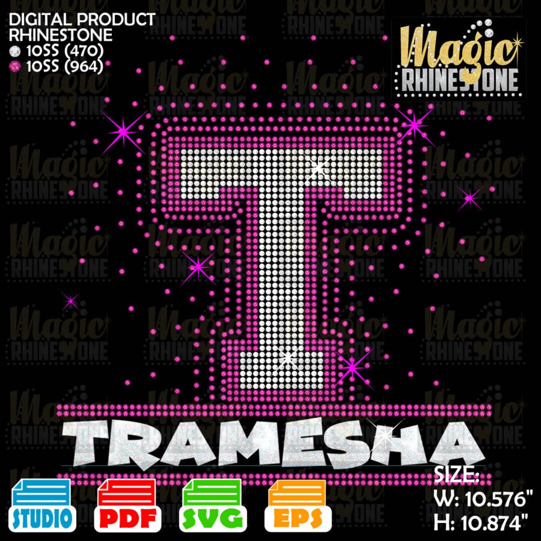 Letter T Spray Rhinestone, Frame Letter T Svg, Rhinestone University ...