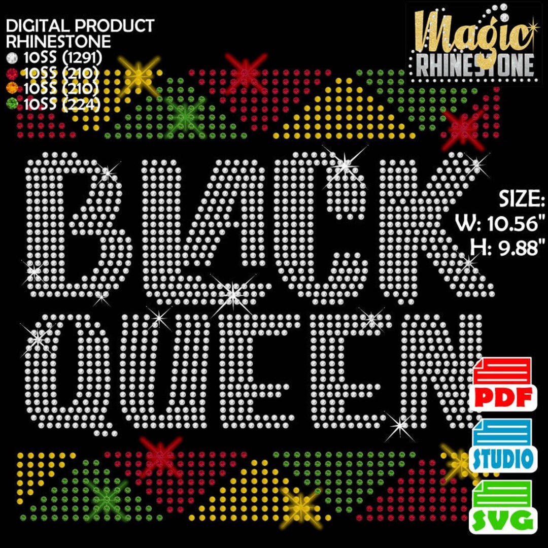 Black Queen Svg Rhinestones Svg Roots Rhinestone Svg Black - Etsy