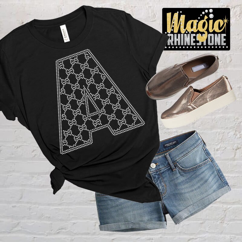 Big Letters Rhinestone Font Alphabet Vector Svg Cut File for | Etsy