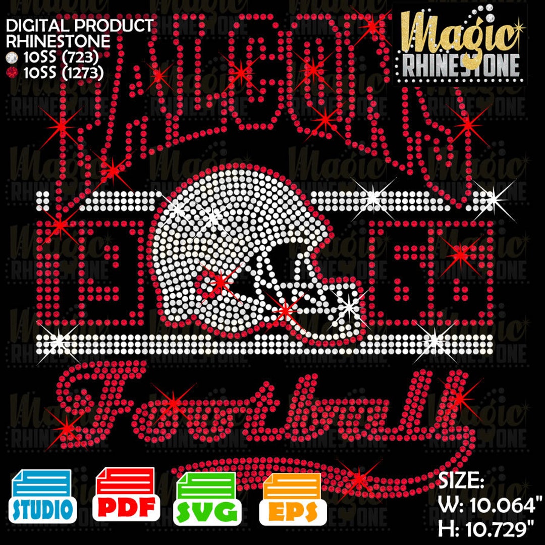 Falcons Helmet Rhinestone, Football Rhinestone Svg, Falcons Rhinestone ...