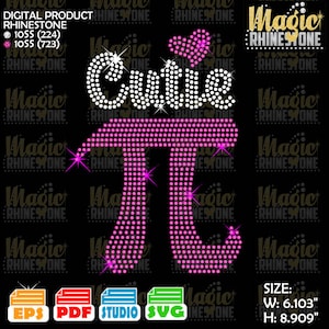 Cutie Pi Rhinestone SVG, Funny Pi Symbol, Cutie Pie Svg, National Pi ...