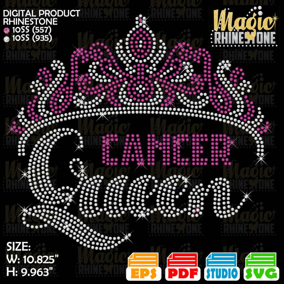 Cancer Queen Crowned Svg, Rhinestones Svg, Queen Rhinestone Svg, Crown ...