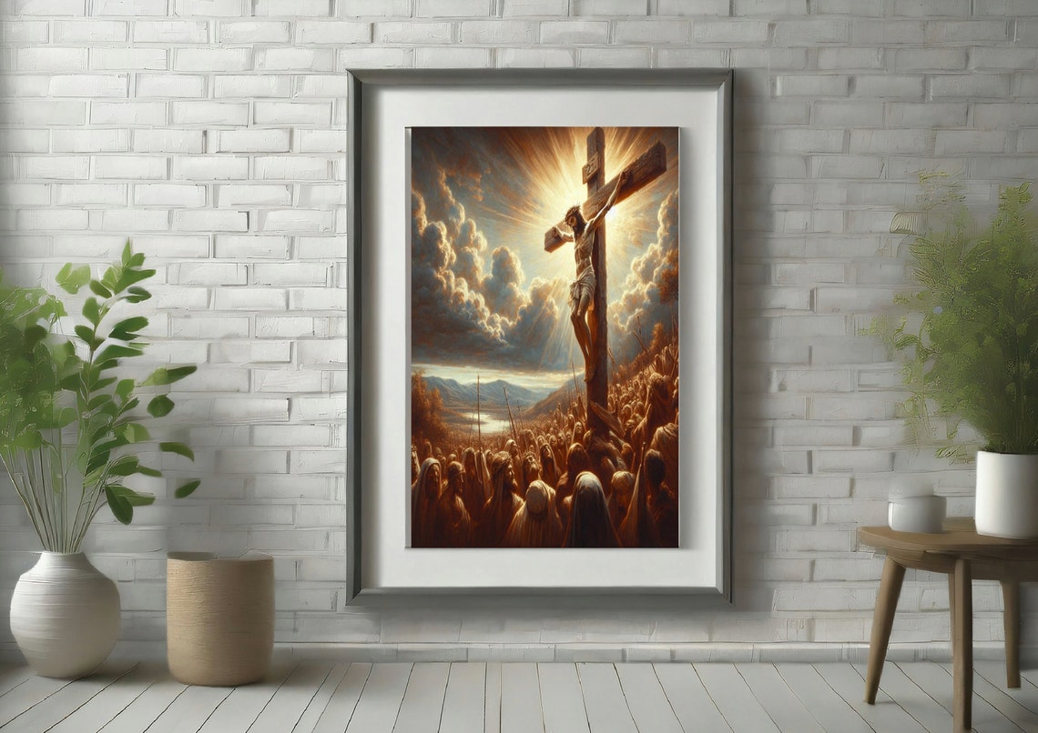 Jesus Christ on the Cross, 2 Pictures, 2 Sizes A4 and 5x5, Instant ...