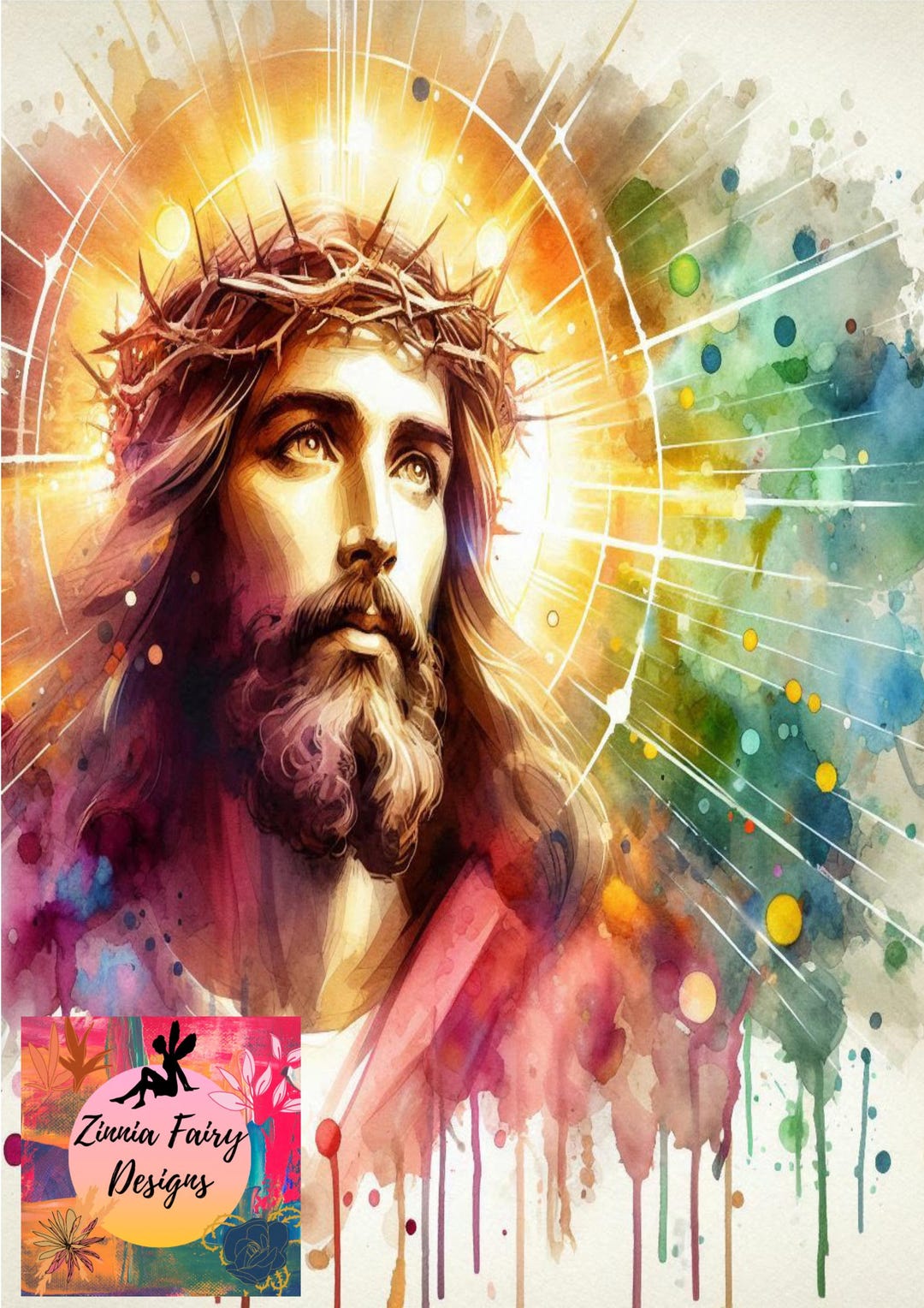 Jesus Christ Our Saviour, Set 1 of 4 Watercolour Pictures, Size A4 and ...