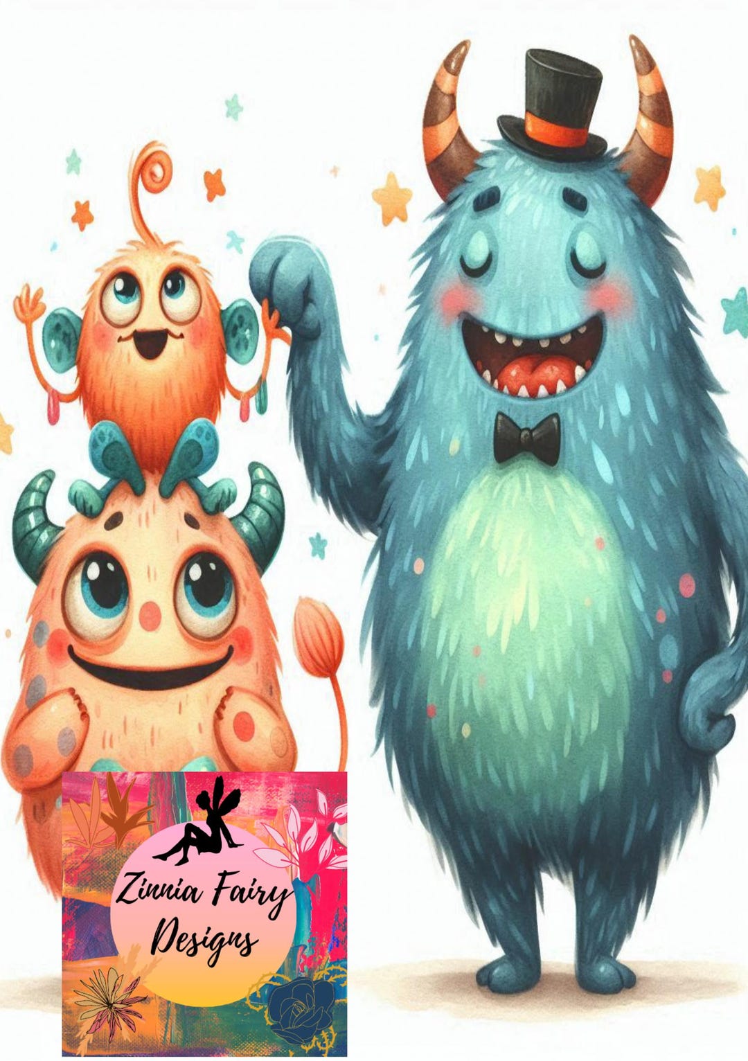 Cute Nursery Pictures of monster Dad's, Size A5 and 5x5, Instant ...
