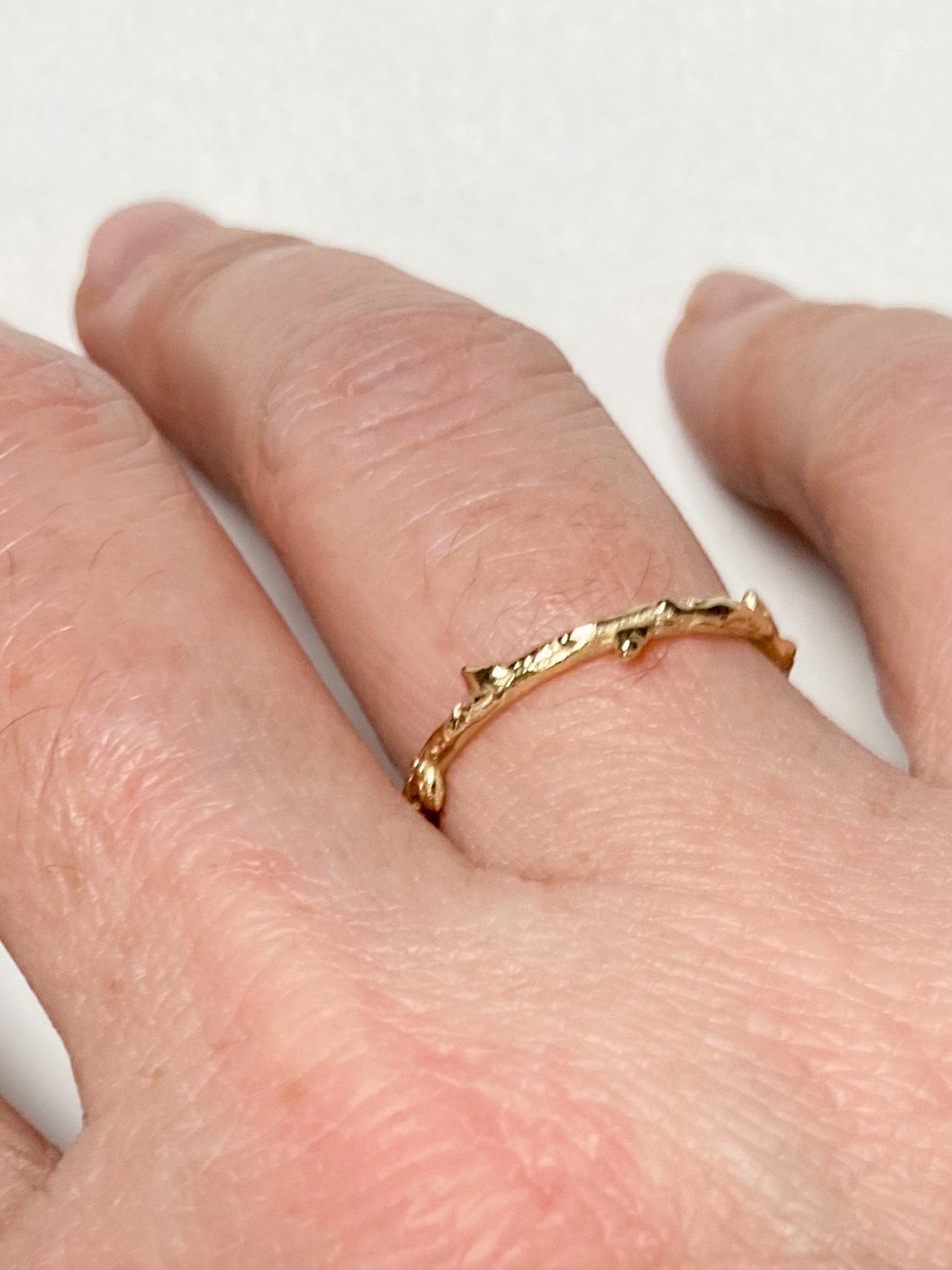 Bramble Straight Solid Gold Ring - Etsy