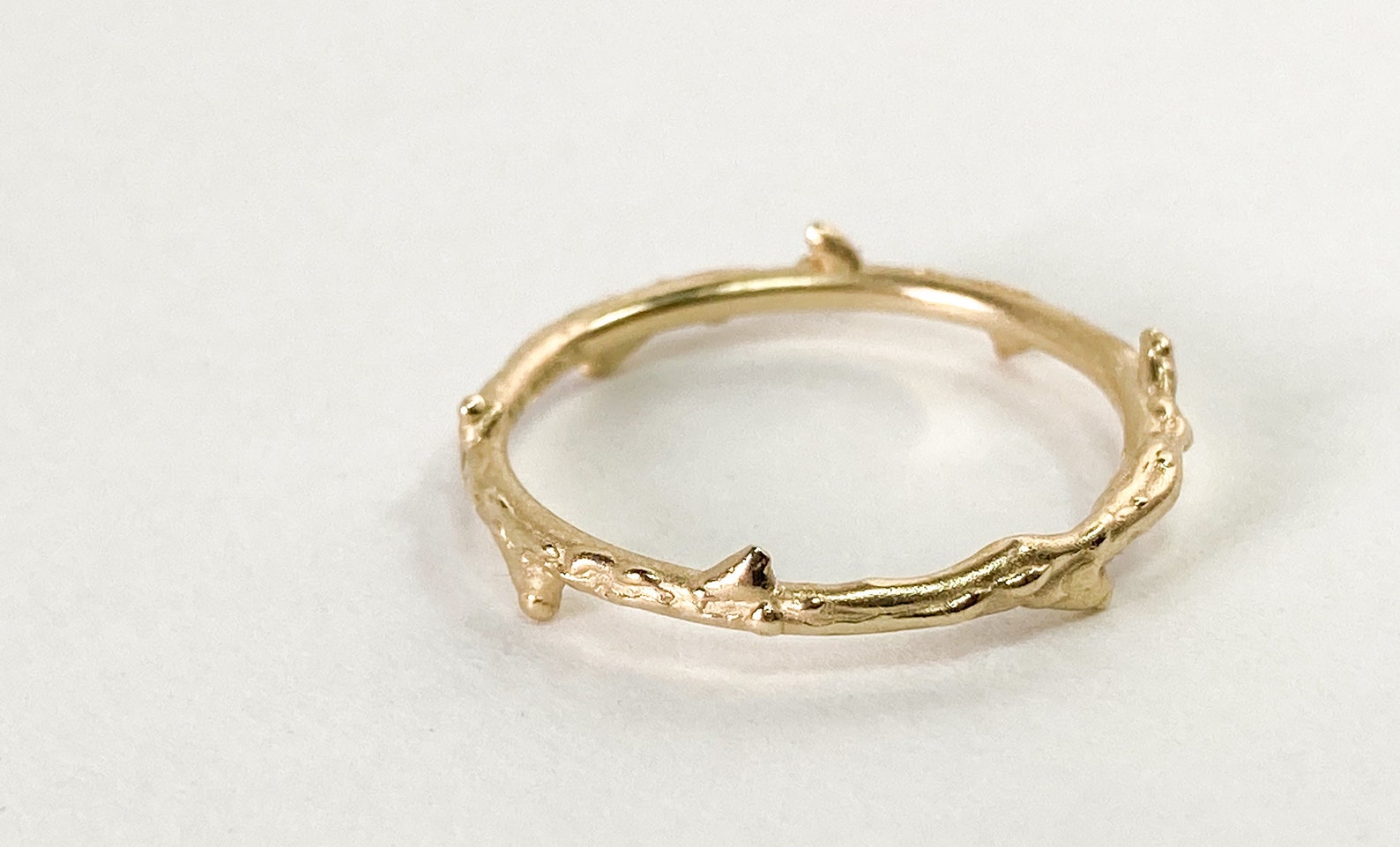 Bramble Straight Solid Gold Ring - Etsy