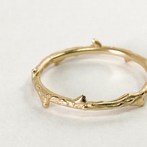 Bramble Straight Solid Gold Ring - Etsy