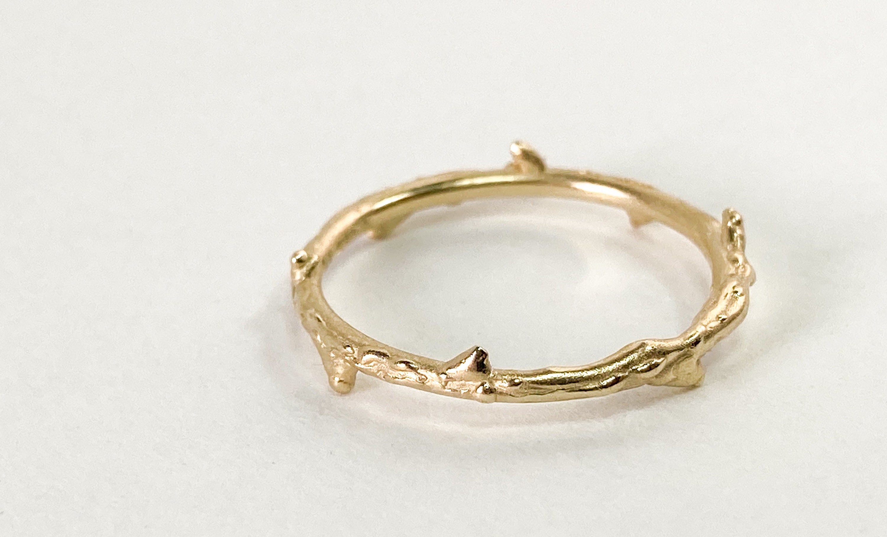 Bramble Straight Solid Gold Ring - Etsy