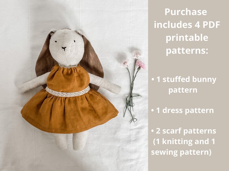 Bunny Doll PDF Basic Rabbit Sewing Pattern Basic Bunny - Etsy