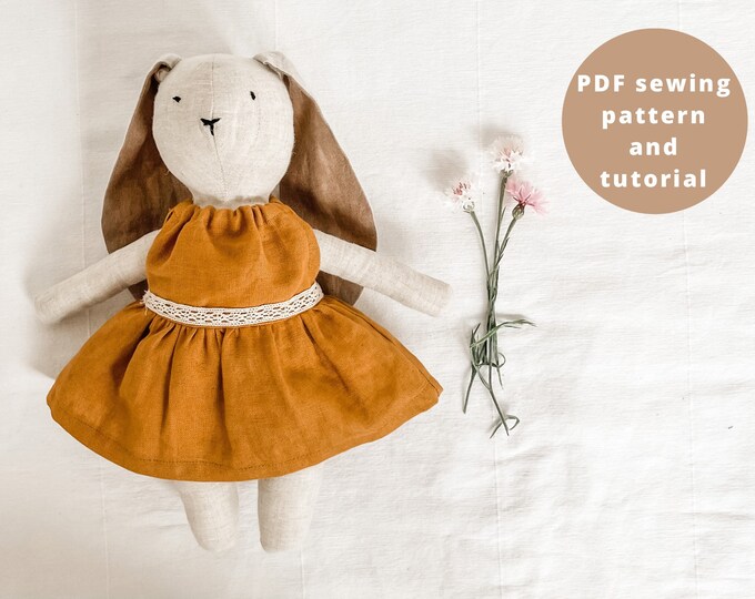 Basic Bunny Sewing Pattern | Rabbit With Clothing Instant Download ...