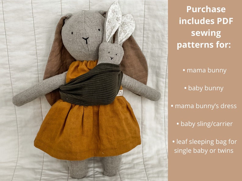 Rabbit Plush Pattern Cloth Doll Pattern Bunny Sewing - Etsy