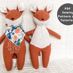 Fox PDF Sewing Pattern Stuffed Linen Fox Toy Pattern - Etsy