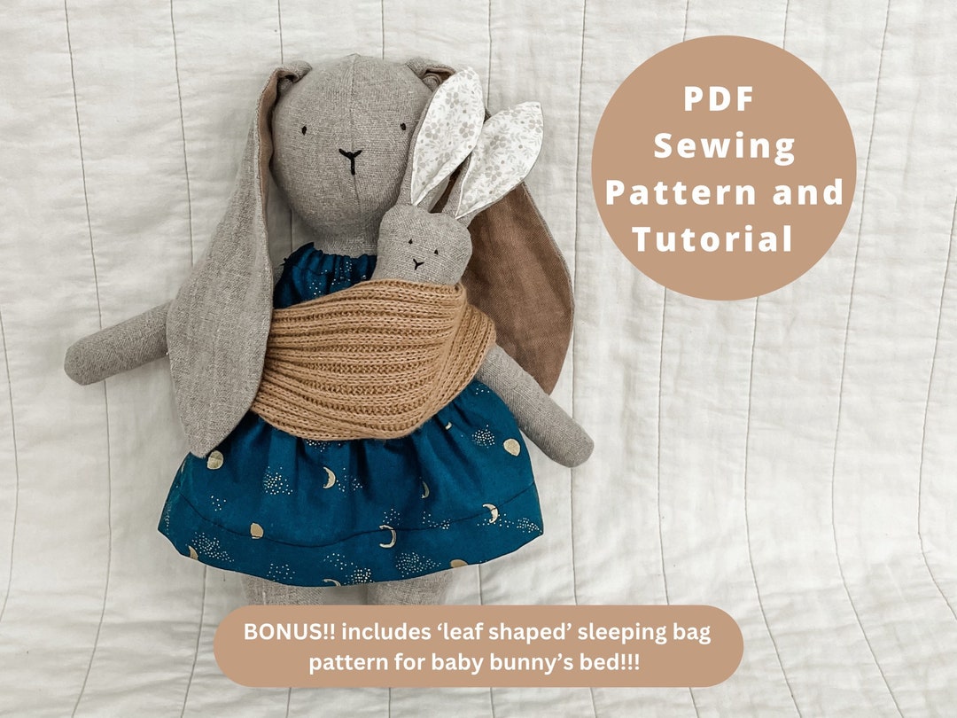 Rabbit Plush Pattern - Cloth Doll Pattern - Bunny Sewing Pattern ...
