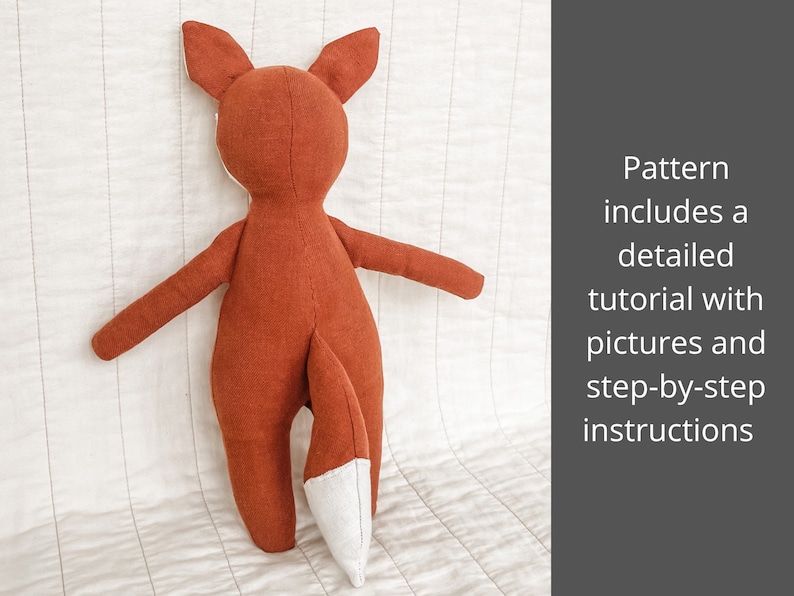 Fox PDF Sewing Pattern Stuffed Linen Fox Toy Pattern - Etsy