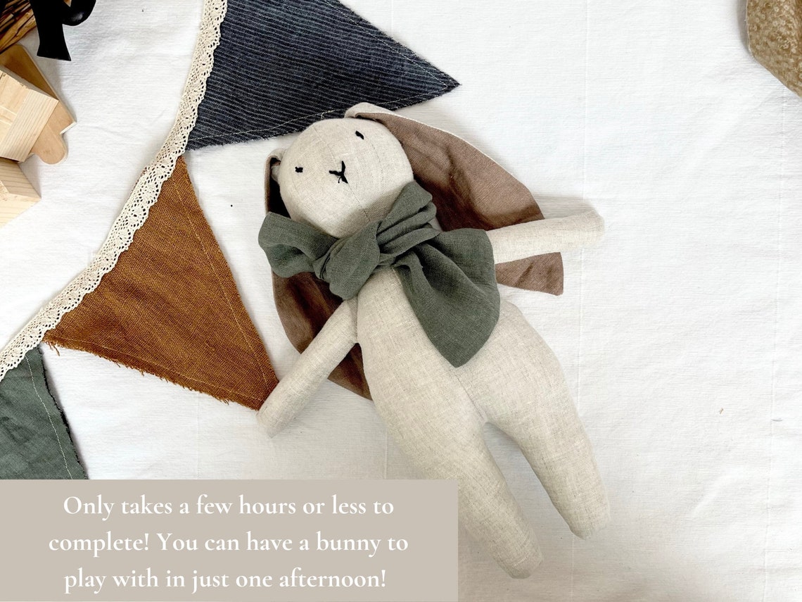 Girl Bunny Sewing Pattern Plush Rabbit PDF Vintage Bunny - Etsy