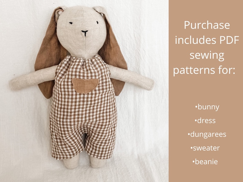 Basic Bunny Sewing Pattern Rabbit With Clothing Instant - Etsy