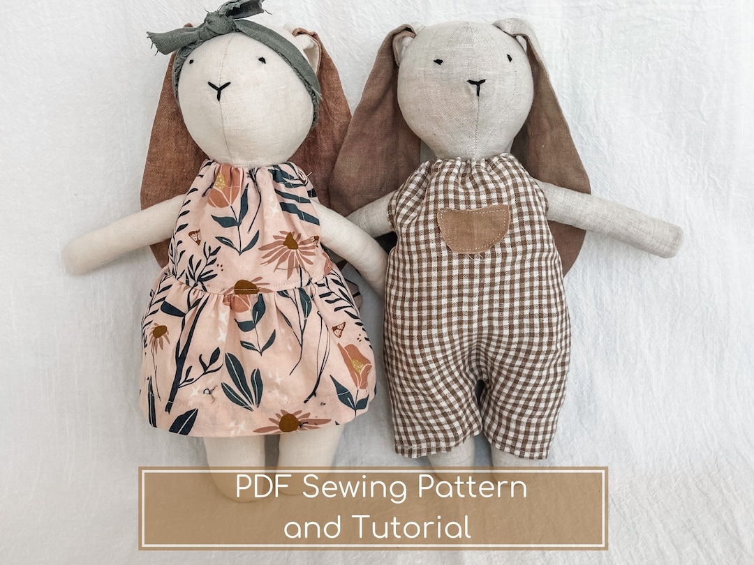 Basic Bunny Sewing Pattern | Rabbit With Clothing Instant Download ...