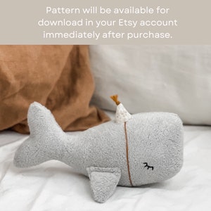 Baby Whale Sewing Pattern - Whale Stuffy Pattern - Baby Toy Pattern ...