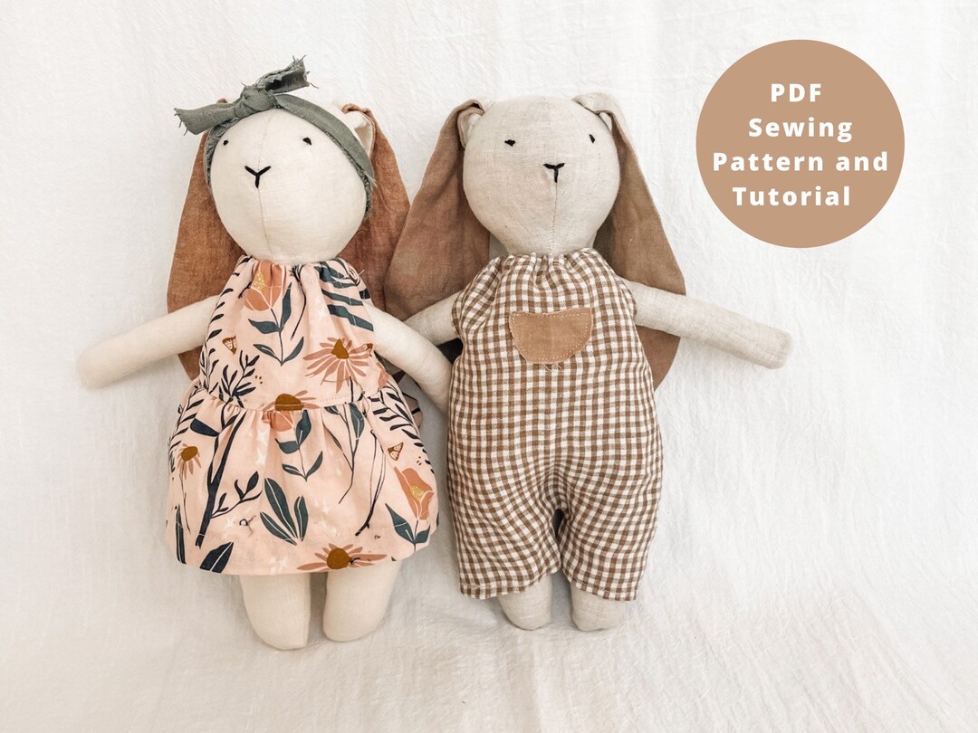 Basic Bunny Sewing Pattern Rabbit With Clothing Instant Download ...