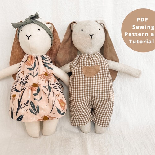 Bunny Doll PDF Basic Rabbit Sewing Pattern Basic Bunny - Etsy