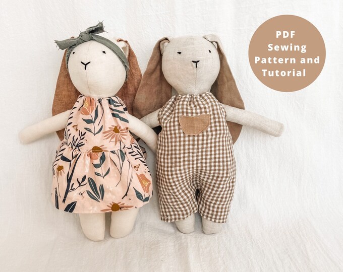 Basic Bunny Sewing Pattern Rabbit With Clothing Instant - Etsy
