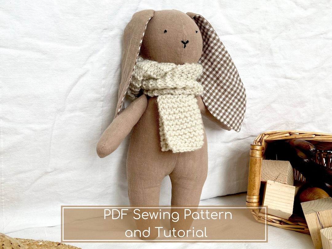 Basic Bunny PDF Sewing Pattern | DIY Linen Rabbit Sewing Tutorial ...