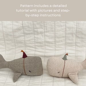 Baby Whale Sewing Pattern - Whale Stuffy Pattern - Baby Toy Pattern ...