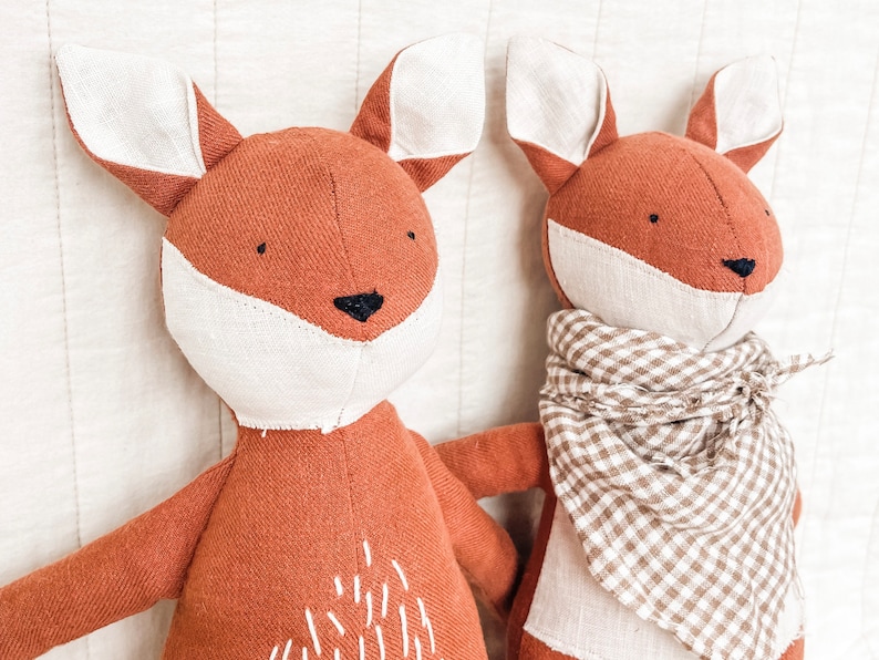 Fox PDF Sewing Pattern Stuffed Linen Fox Toy Pattern - Etsy